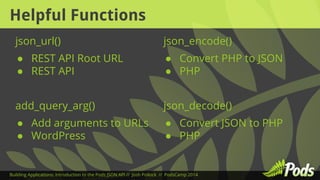 Introduction to the Pods JSON API | PDF | Web Development | Internet