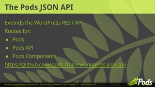 Introduction to the Pods JSON API | PDF | Web Development | Internet
