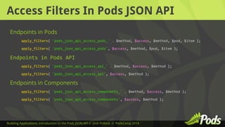 Introduction to the Pods JSON API | PDF | Web Development | Internet