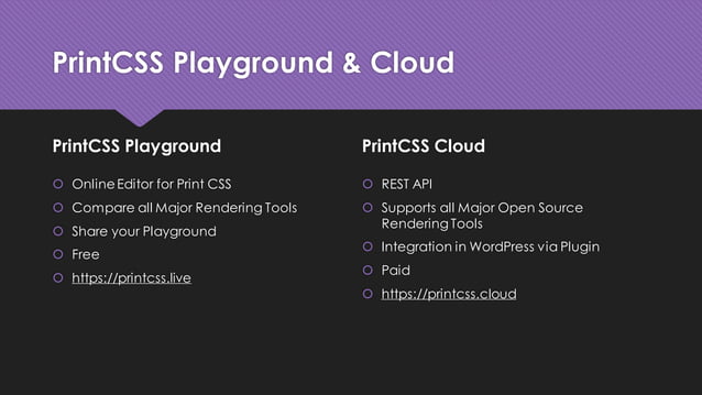 Introduction to the PrintCSS Playground and PrintCSS Cloud | PPT