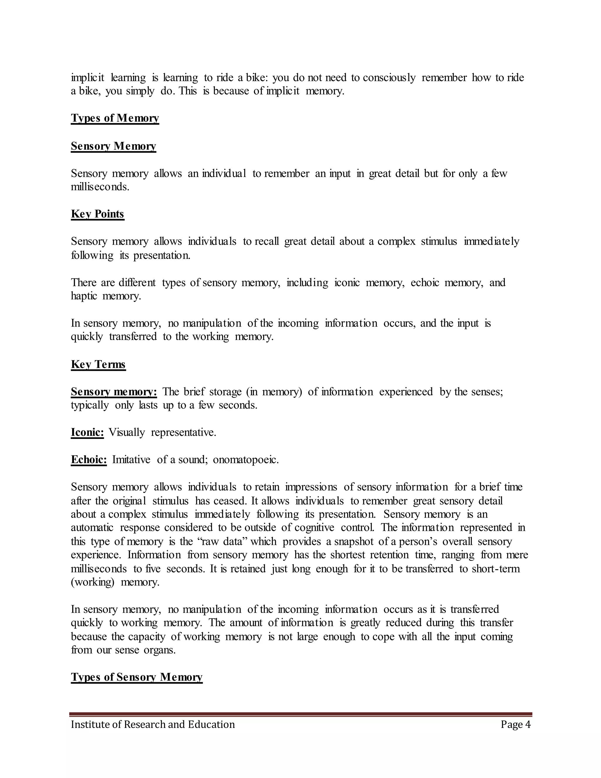 Introduction to the process and types of memory | DOCX