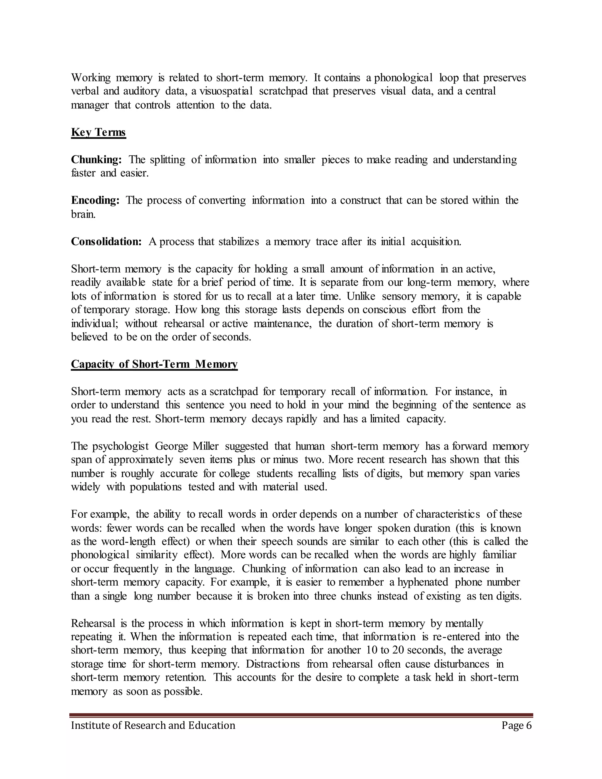 Introduction to the process and types of memory | DOCX