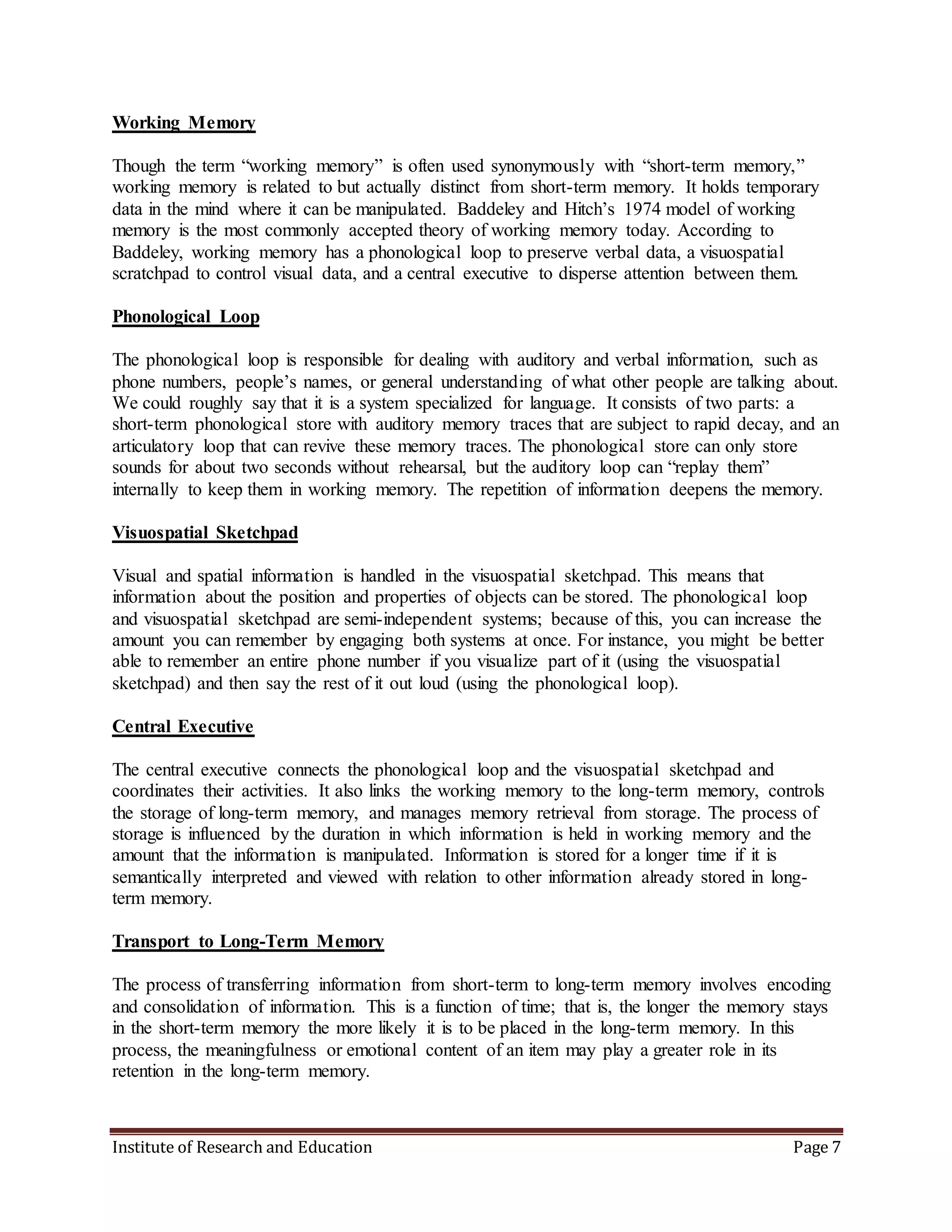 Introduction to the process and types of memory | DOCX
