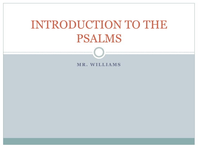 Introduction to Psalms | PPTX