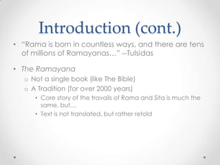 Introduction to the ramayana | PPTX