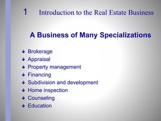 Introduction to the real estate business ideas | PDF | Real Estate ...