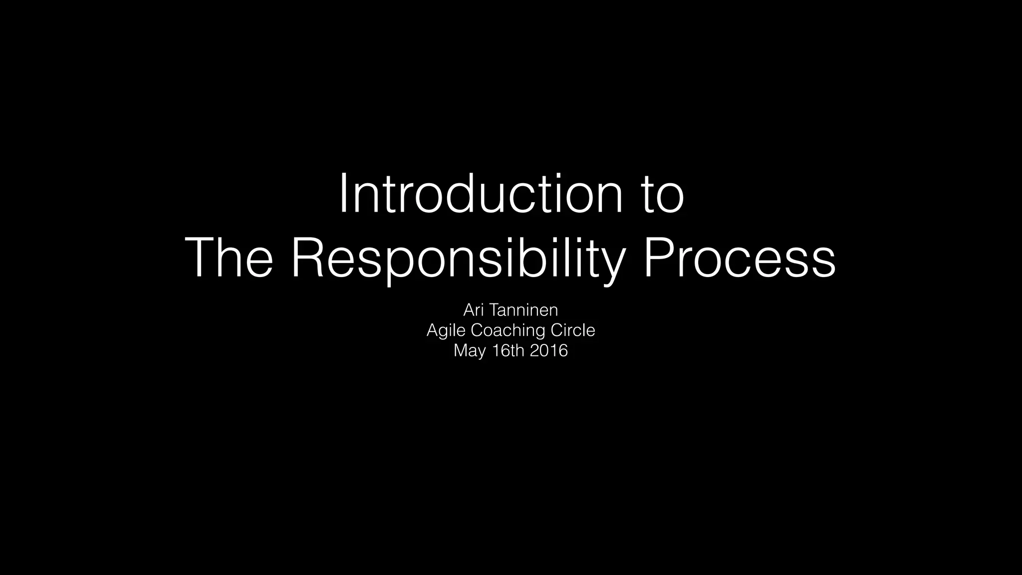 Introduction to the responsibility process | PDF