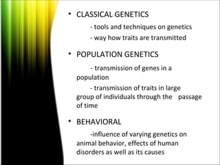 Introduction to the Science of Genetics | PPT
