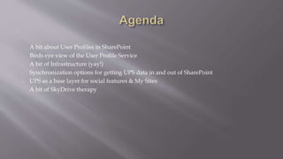 Introduction to the sharepoint 2013 userprofile service By Quontra | PPTX | Social Networking ...