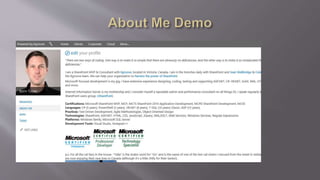 Introduction to the sharepoint 2013 userprofile service By Quontra | PPTX | Social Networking ...