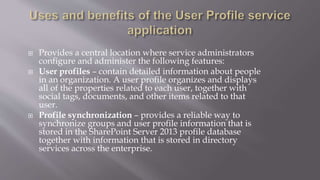 Introduction to the sharepoint 2013 userprofile service By Quontra | PPTX | Social Networking ...