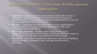 Introduction to the sharepoint 2013 userprofile service By Quontra | PPTX | Social Networking ...