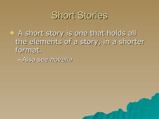 Introduction To The Short Story | PPT