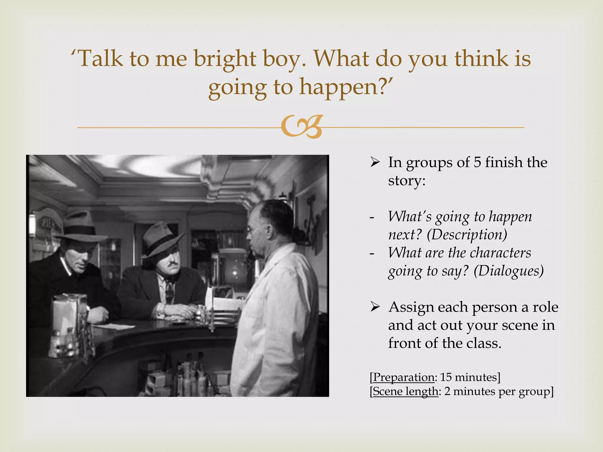 Introduction to the short story Example: Hemingway’s The Killers | PPT