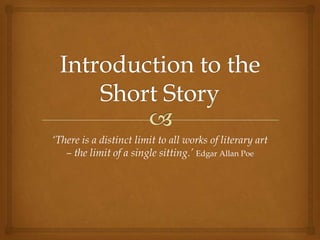 Introduction to the short story Example: Hemingway’s The Killers | PPTX