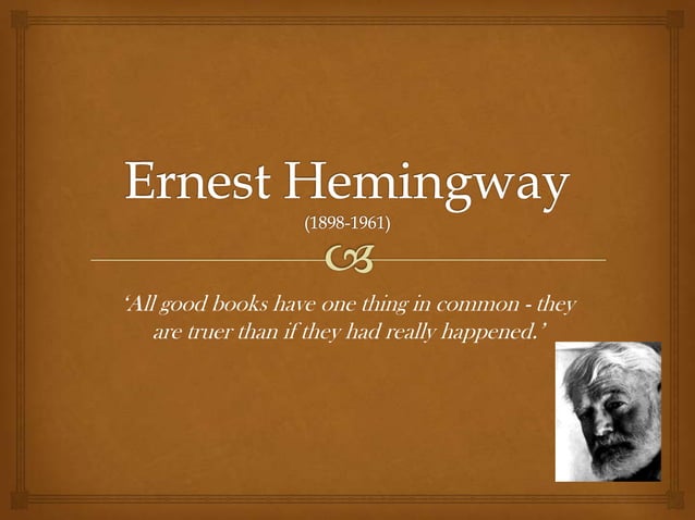 Introduction to the short story Example: Hemingway’s The Killers | PPT