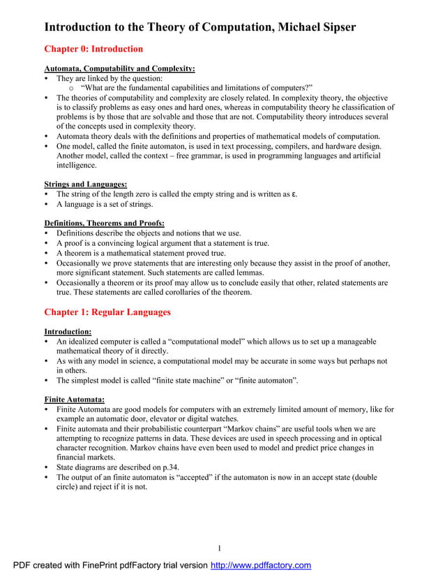 Introduction to the theory of computation | PDF | Computing ...