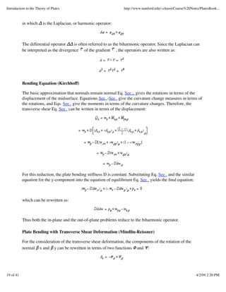 Introduction to the theory of plates | PDF