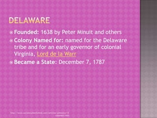 Introduction to the thirteen colonies | PPT