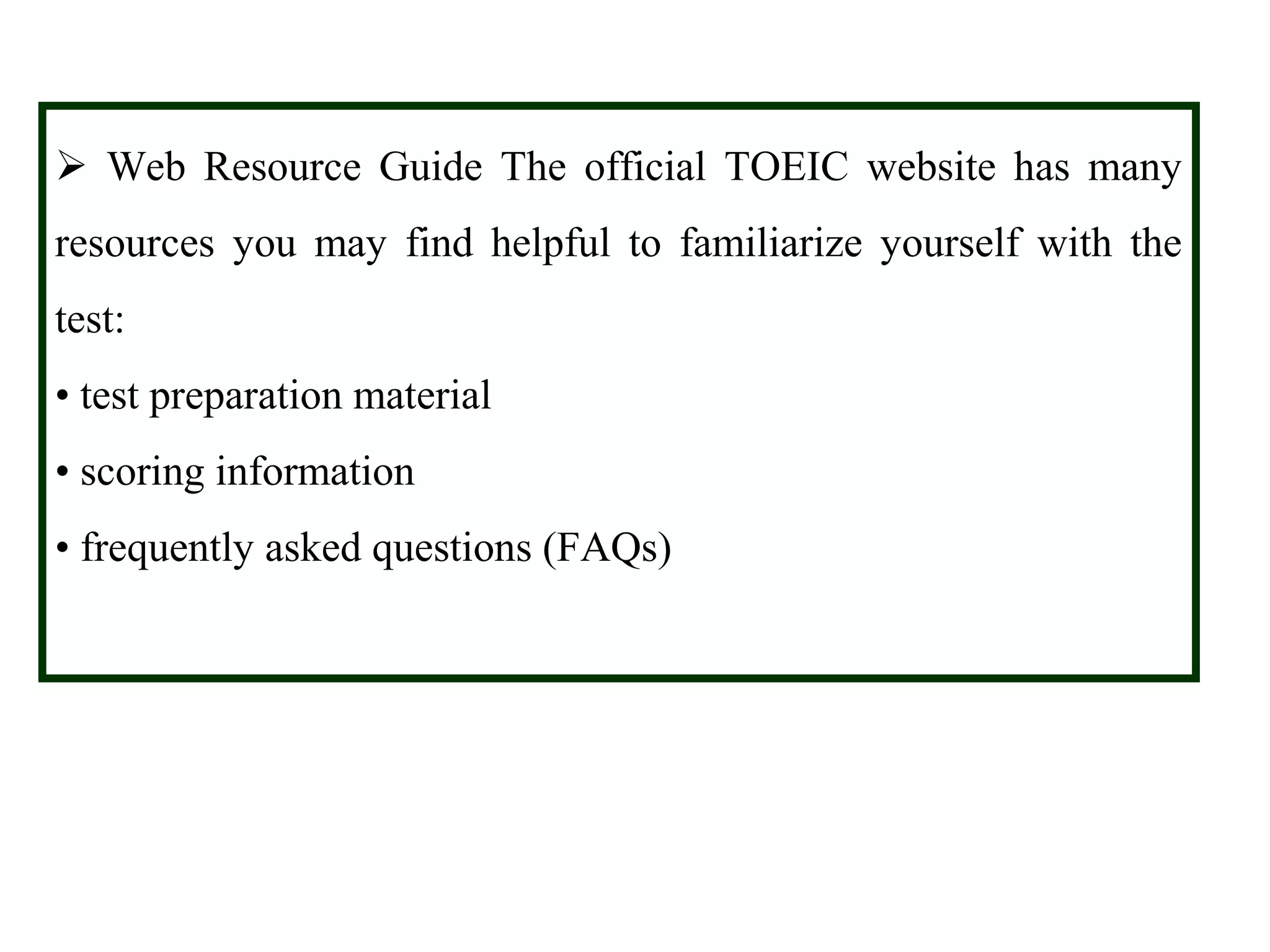 Introduction to the toeic test | PPT
