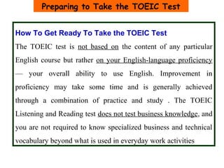Introduction to the toeic test | PPT