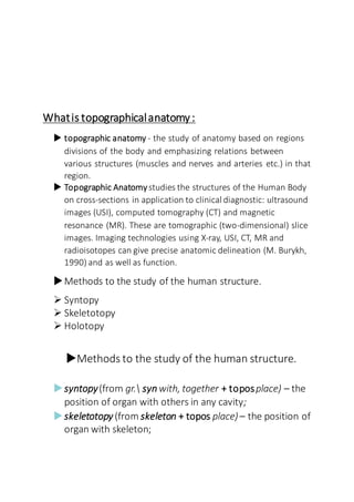Introduction to the topographical anatomy and operative sugery | DOCX ...