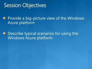 Introduction to the SQL and Windows Azure Platform | PPT