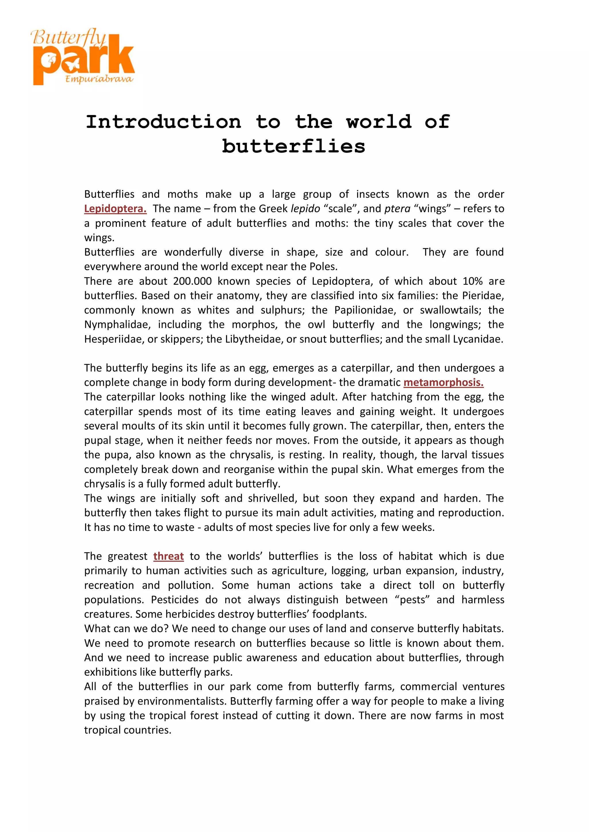 Introduction to the world of butterflies | PDF