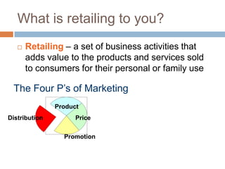 Introduction to The World of Retailing | PPTX