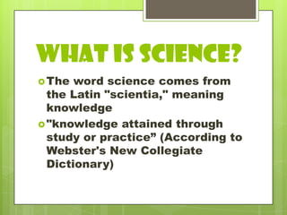 Introduction to the world of science | PPTX