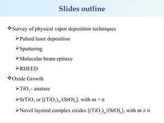 Introduction to thin film growth and molecular beam epitaxy | PPT