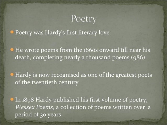 Introduction to Thomas Hardy | PPT | Poetry | Books and Literature
