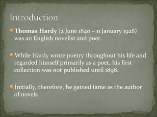 Introduction to Thomas Hardy | PPT