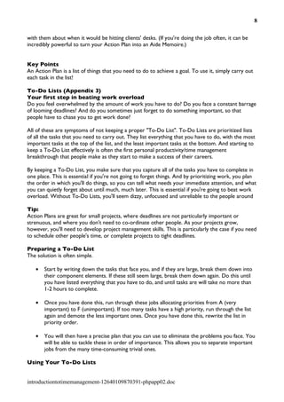 Introduction To Time Management | DOC