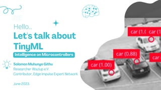 Introduction to TinyML - Solomon Muhunyo Githu | PDF