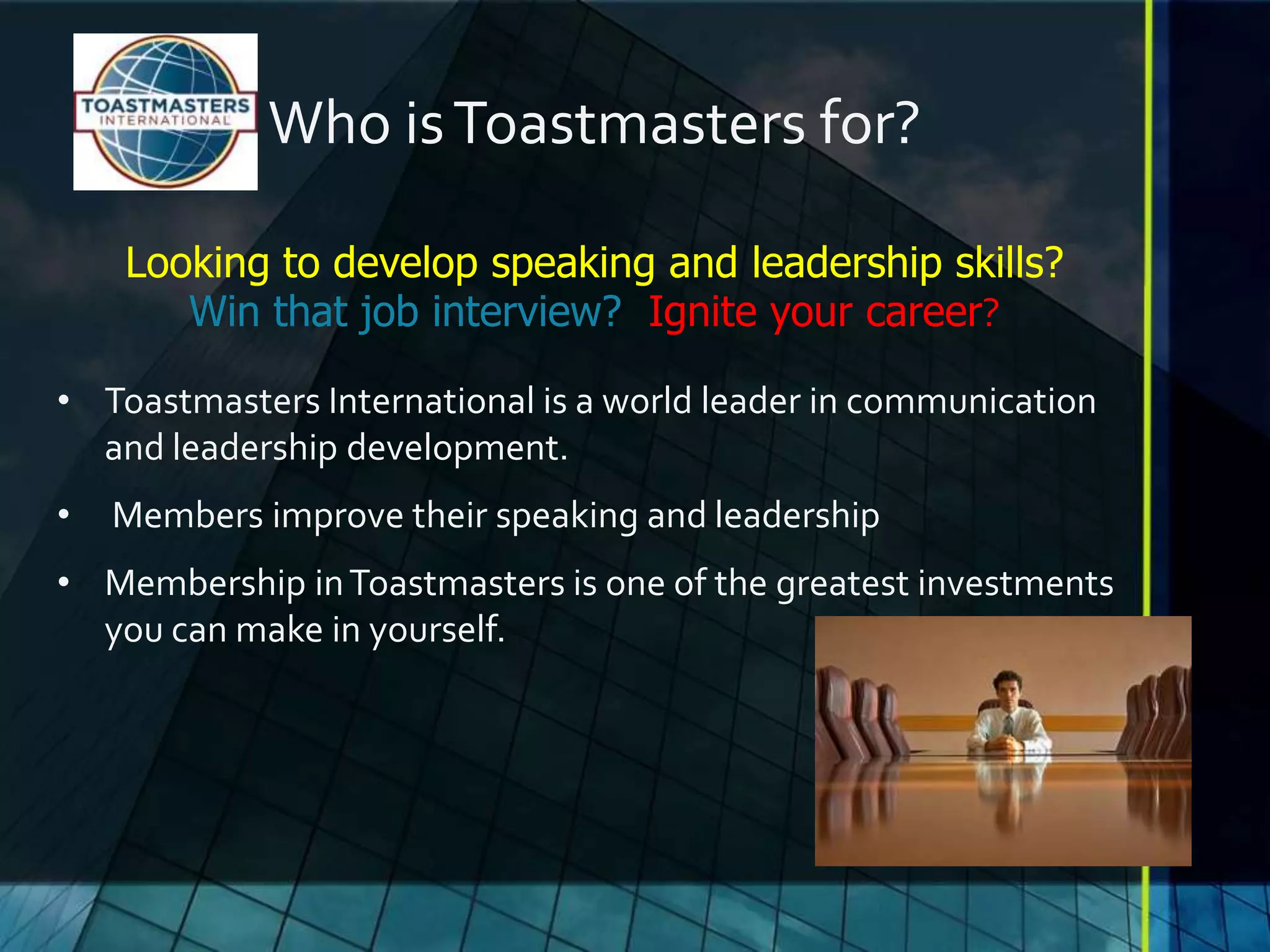 Introduction to Toastmasters | PPTX