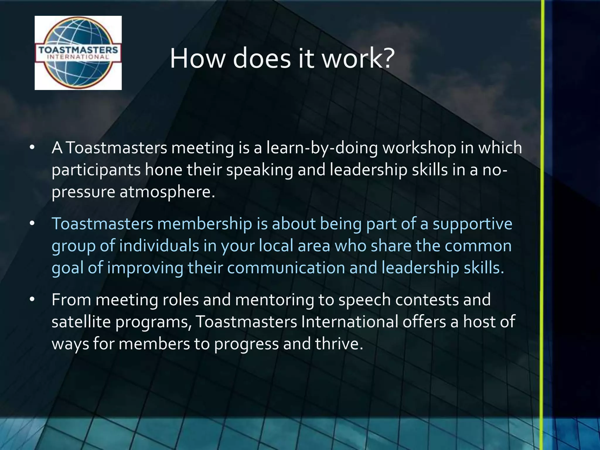 Introduction to Toastmasters | PPTX