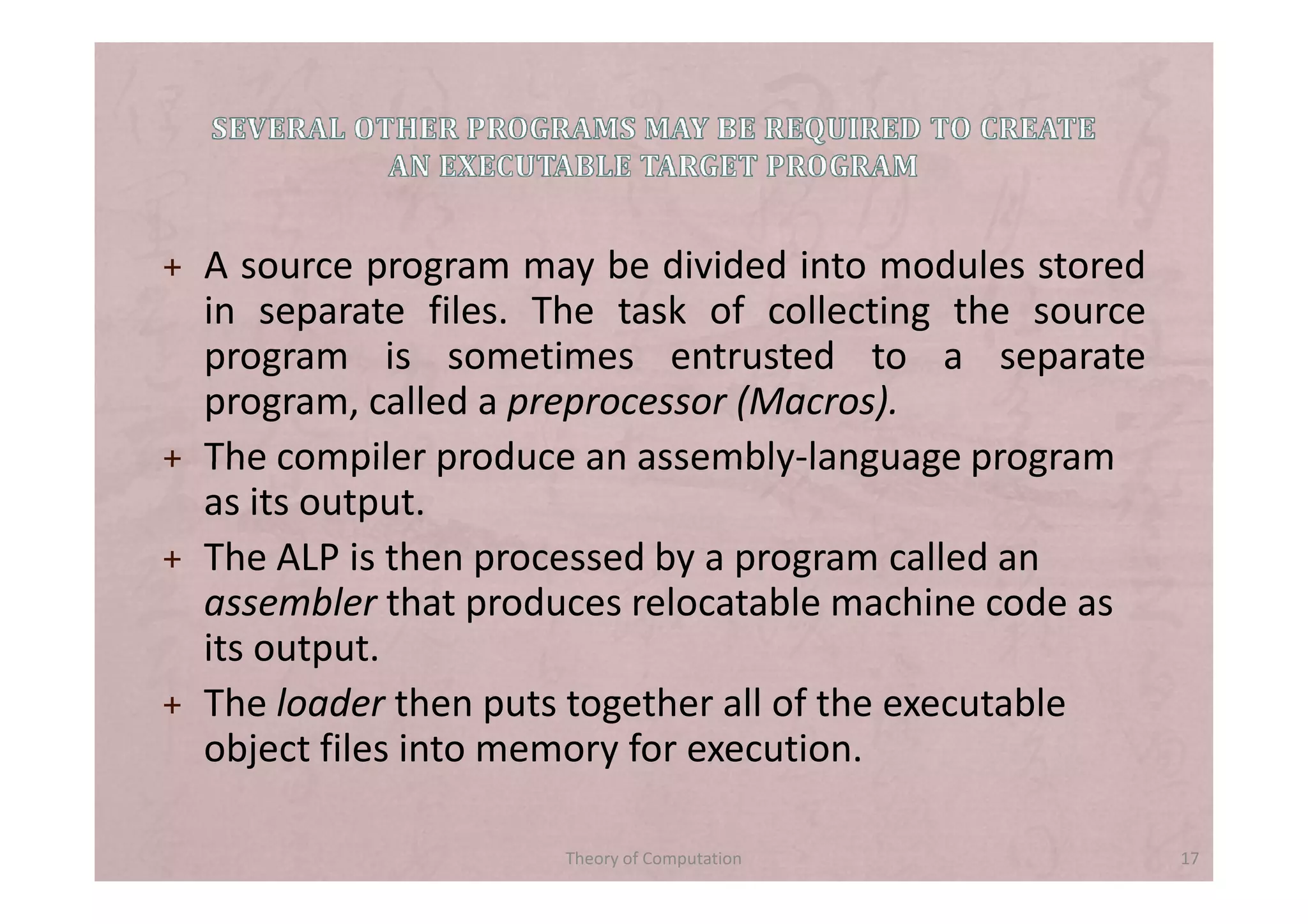 Introduction to toc and compiler | PDF