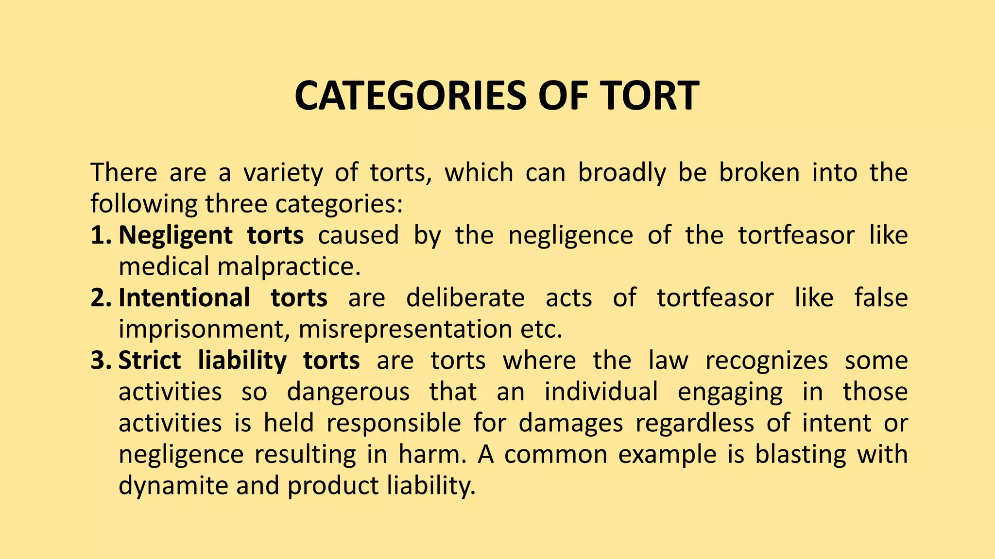 Introduction to tort by sehrish saba raja advocate | PPT