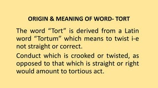 Introduction to tort by sehrish saba raja advocate | PPT