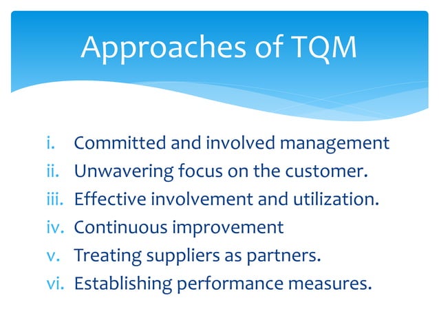 Introduction to total quality management(tqm) | PPTX