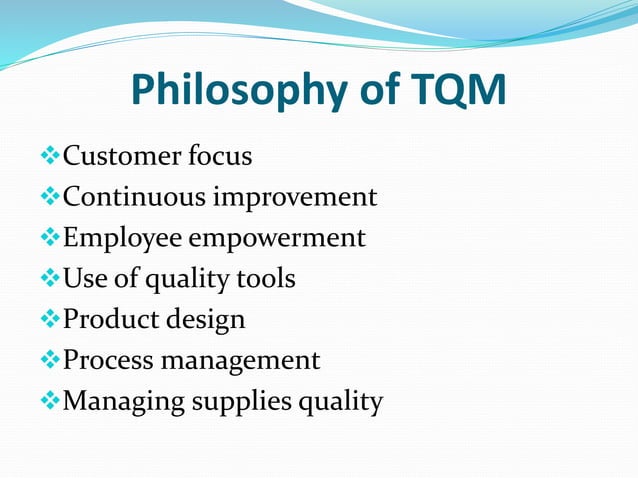 Introduction to total quality management(tqm) | PPTX