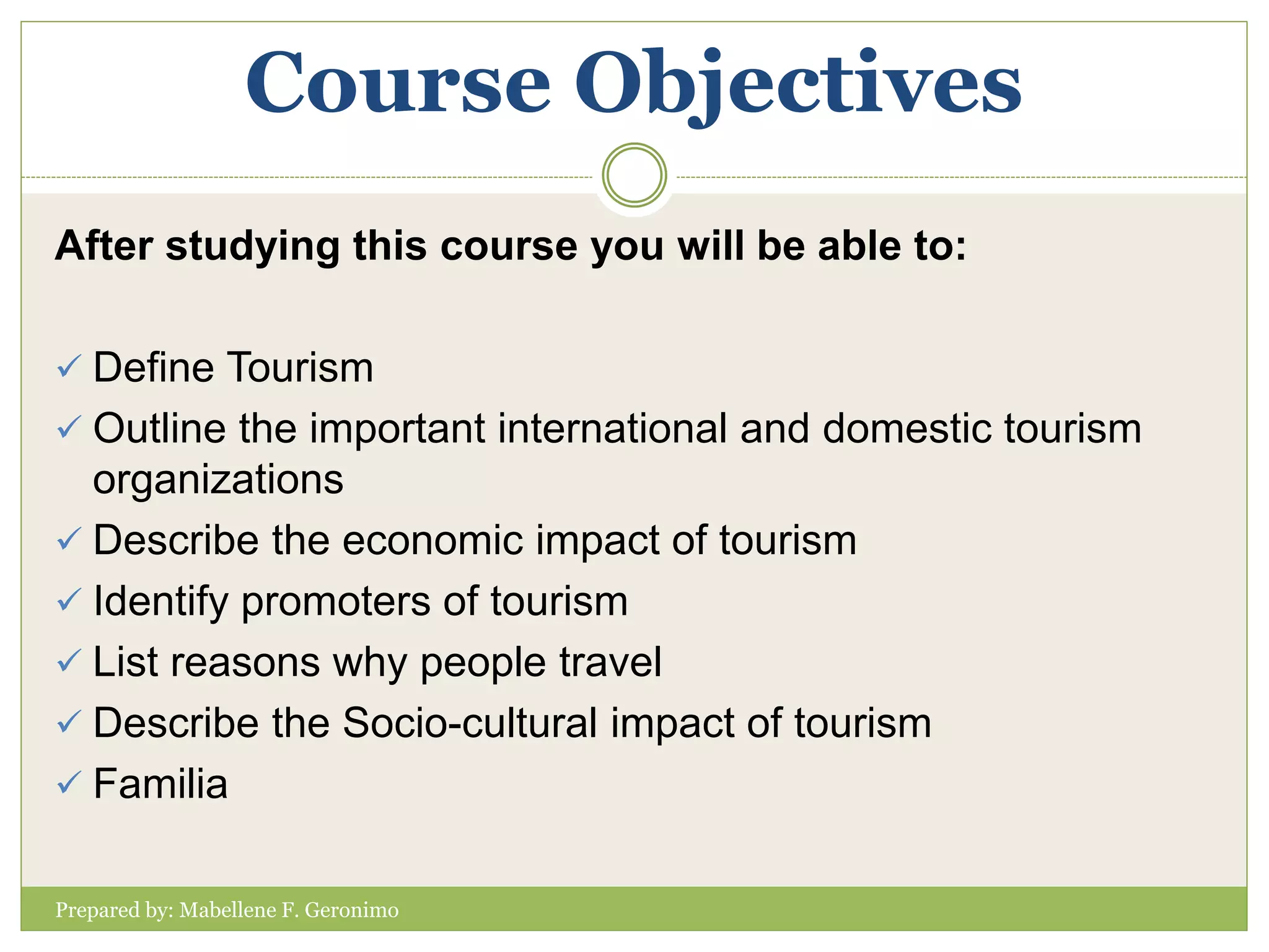 Introduction to tourism | PPTX