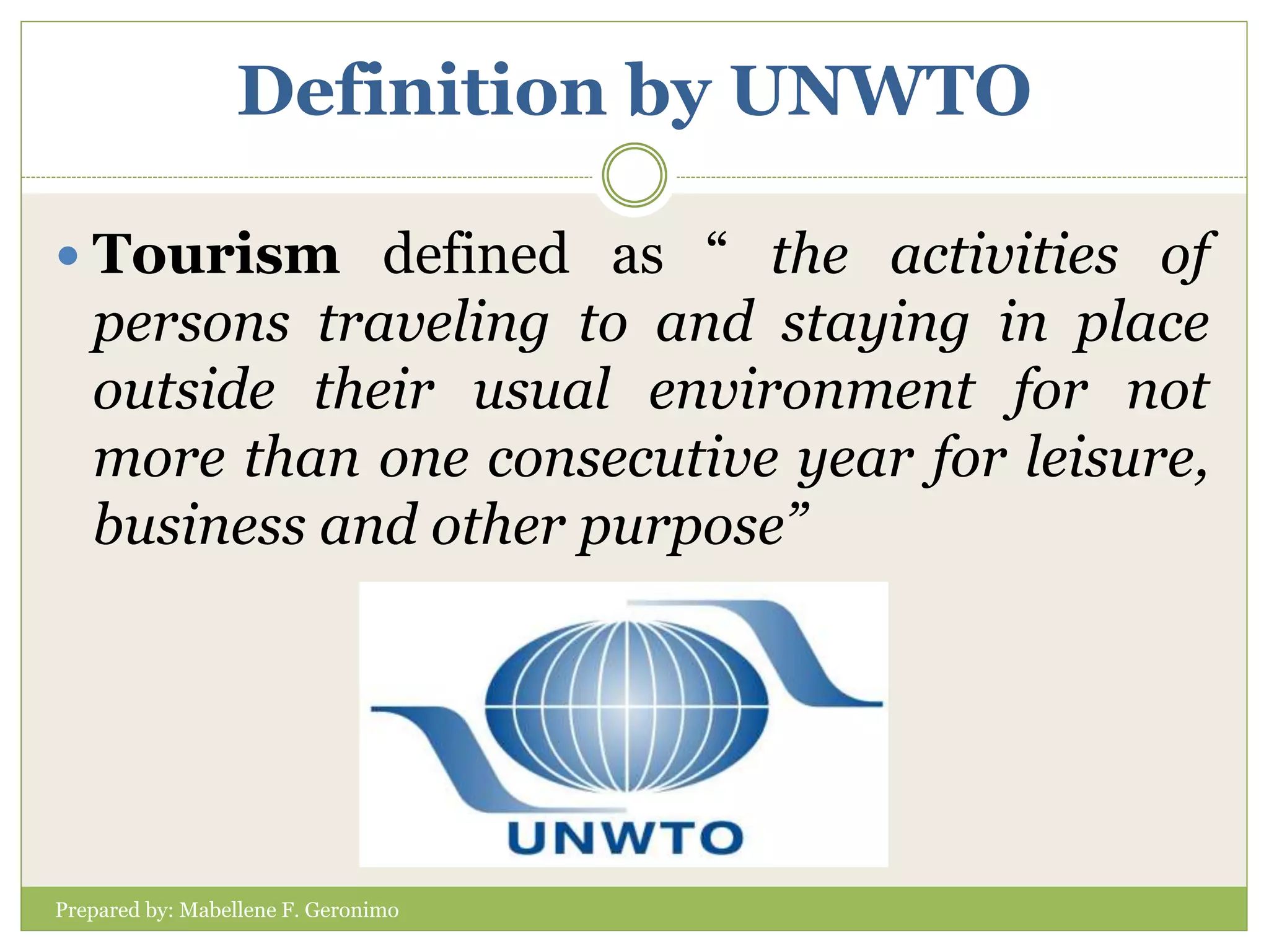 Introduction to tourism | PPTX