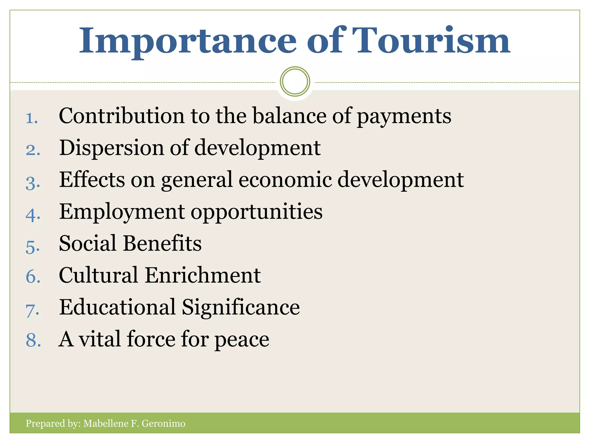 Introduction to tourism | PPTX