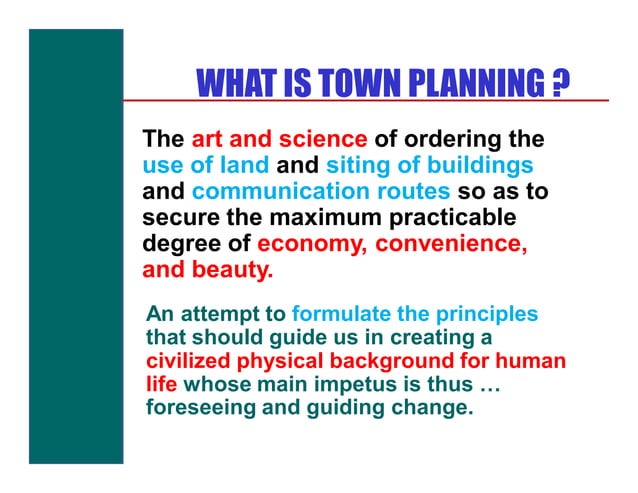 Introduction to town planning | PPT