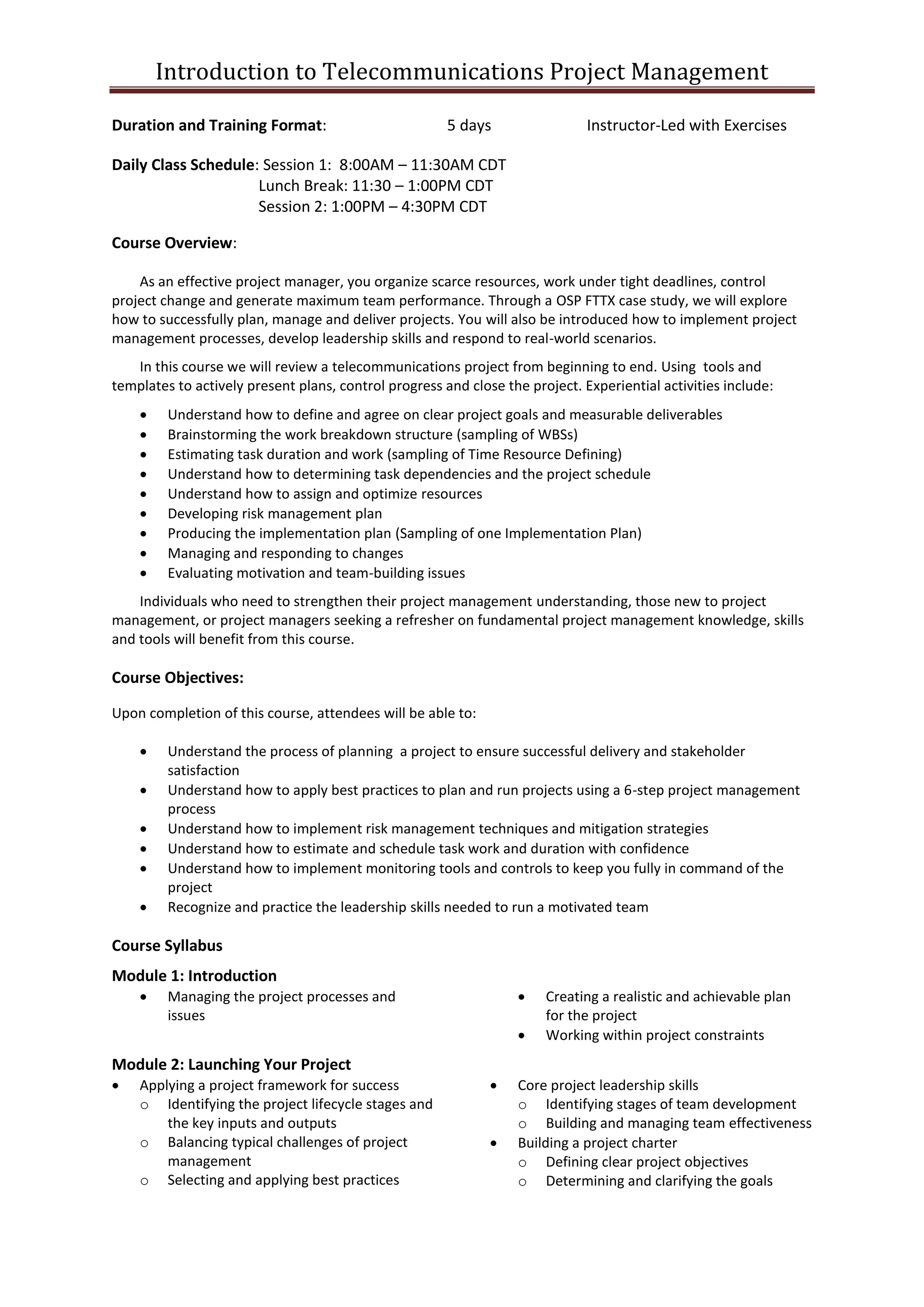 Introduction to tpm course syllabus | PDF