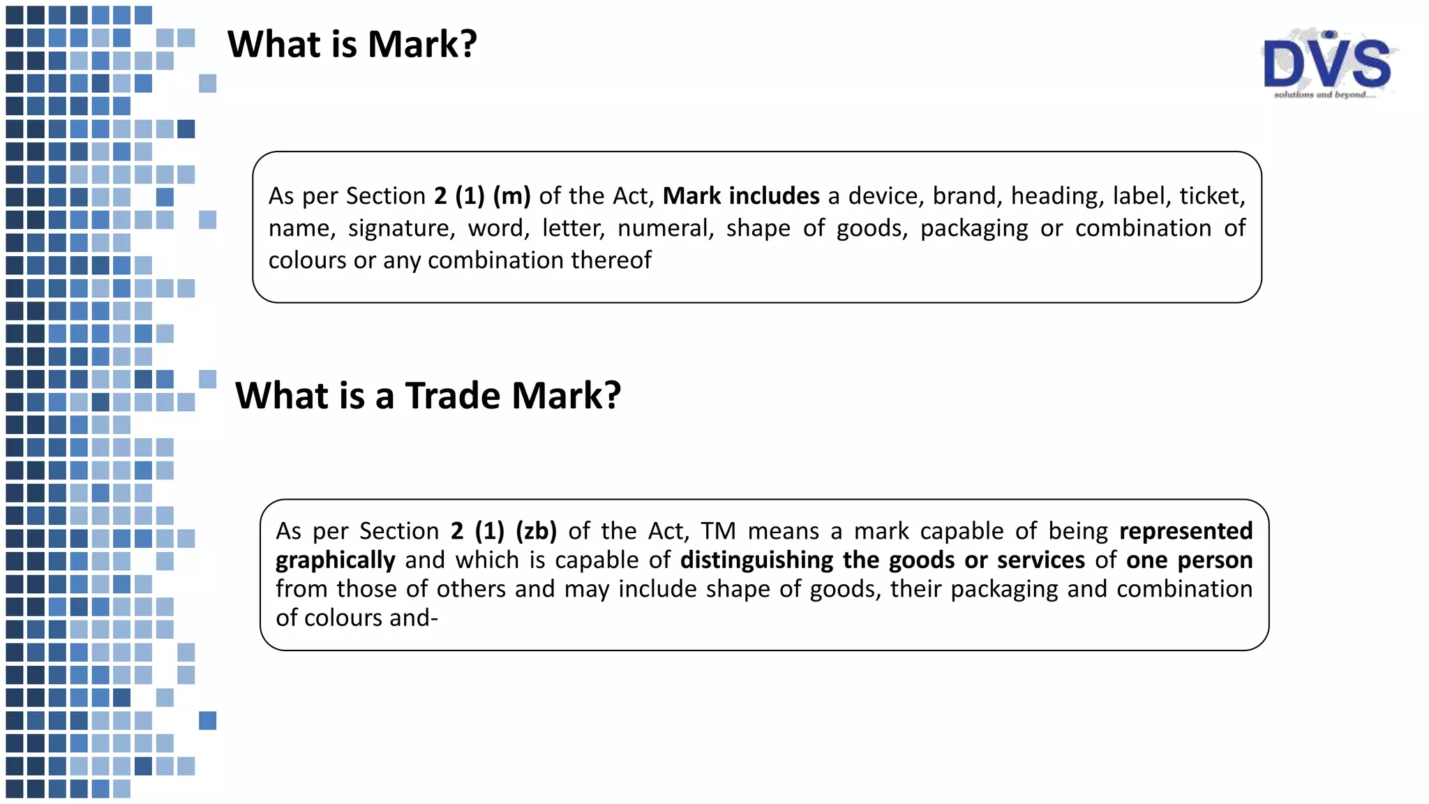 Introduction to Trade Marks Act, 1999 | PPTX