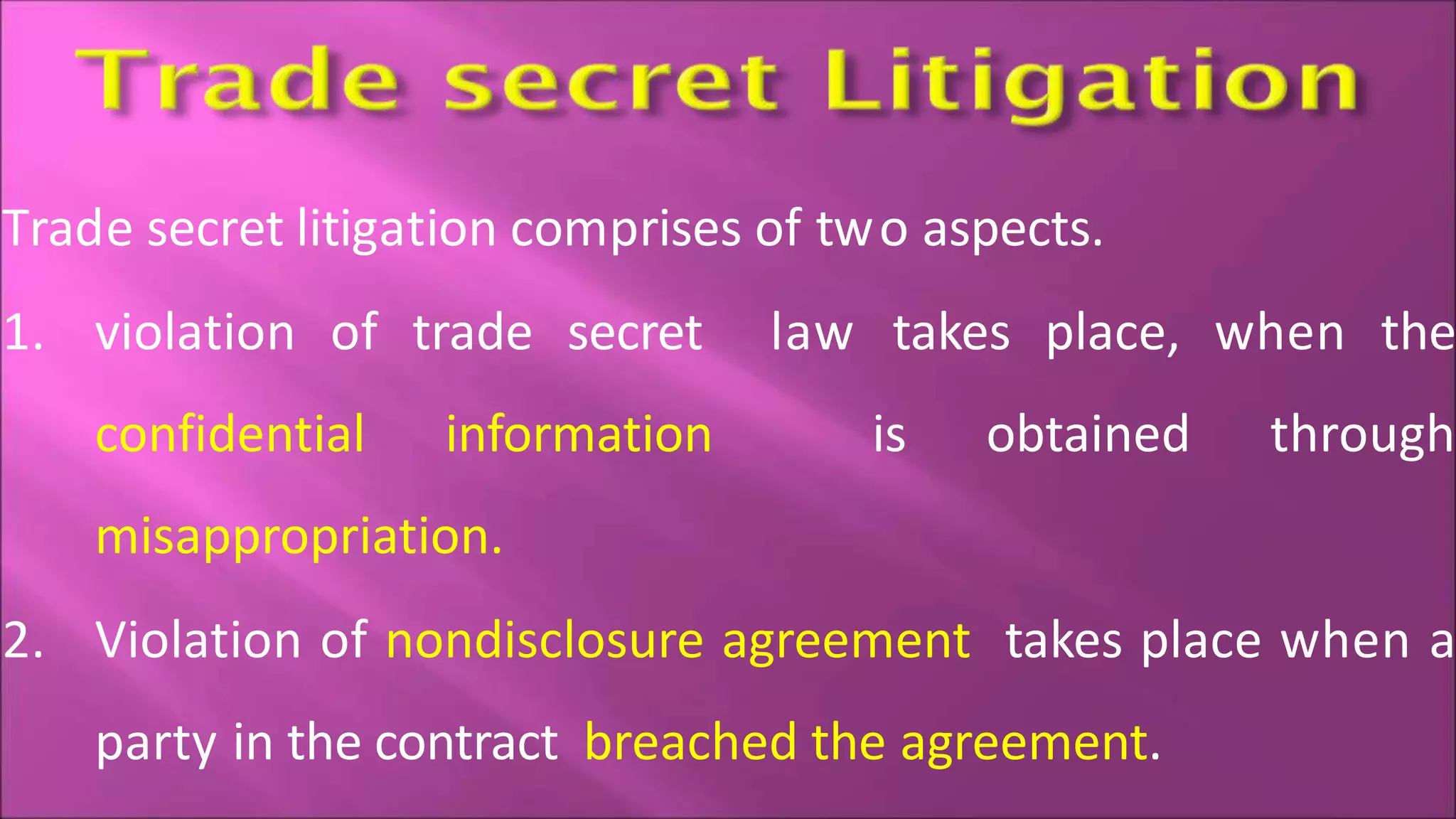 Introduction to trade secret | PPTX