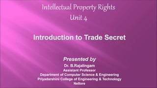 Introduction to trade secret | PPTX